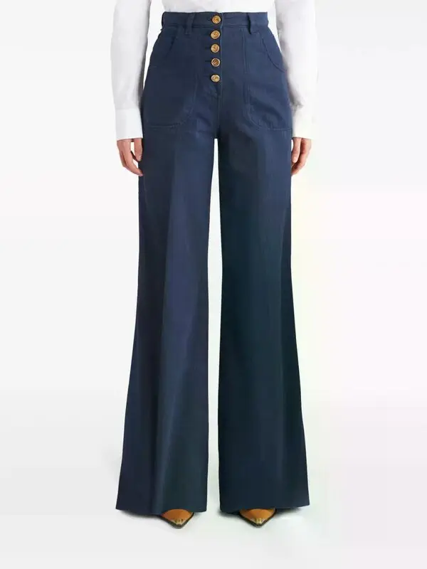 Etro Logo-embossed High-rise Flared Jeans