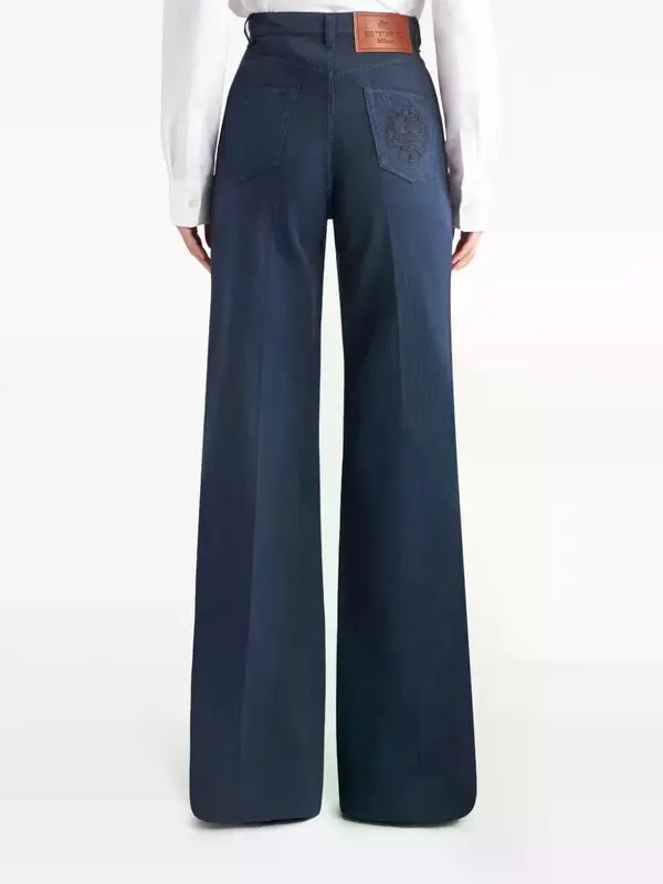 Etro Logo-embossed High-rise Flared Jeans