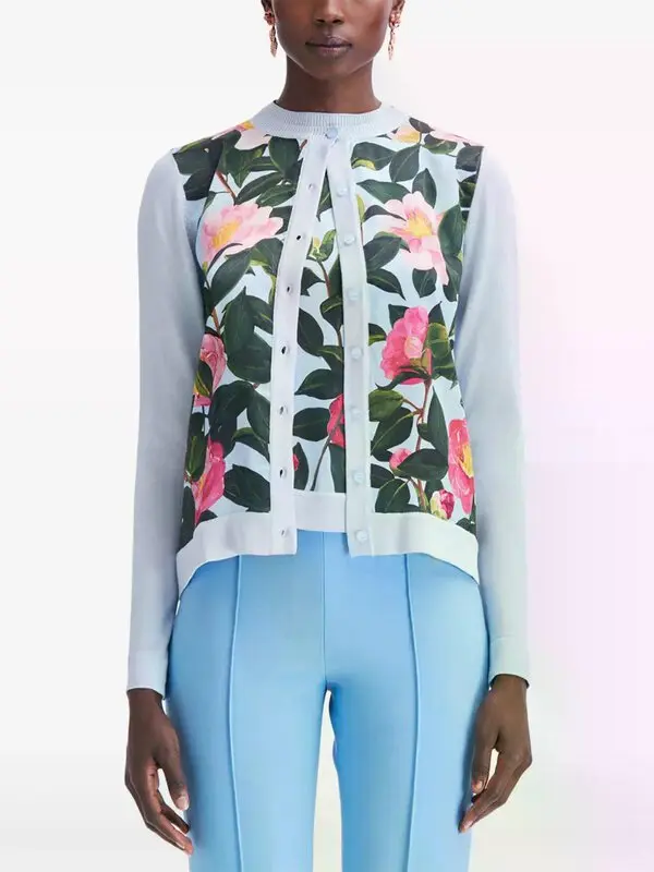 Oscar De La Renta Camellia Button-up Cardigan