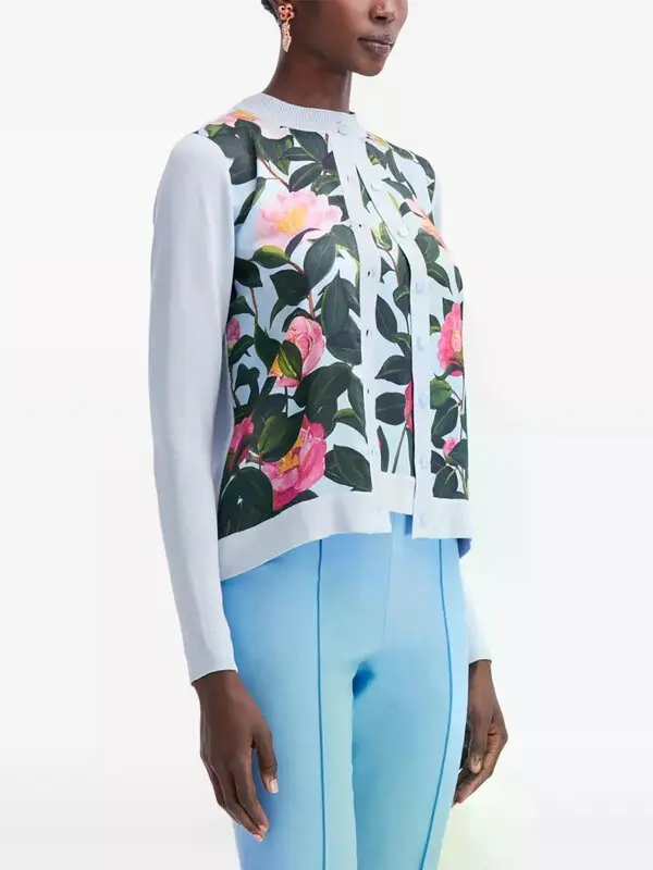Oscar De La Renta Camellia Button-up Cardigan