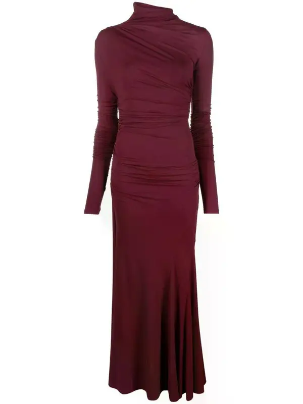 Tove Africa Gathered Maxi Dress - Red