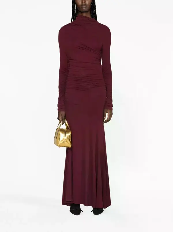 Tove Africa Gathered Maxi Dress - Red