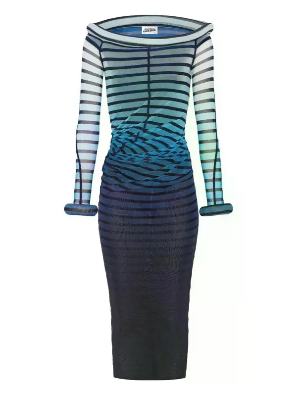 JEAN PAUL GAULTIER Striped Maxi Dress - Black
