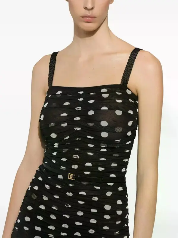 Dolce & Gabbana Polka-dot Tulle Midi Dress