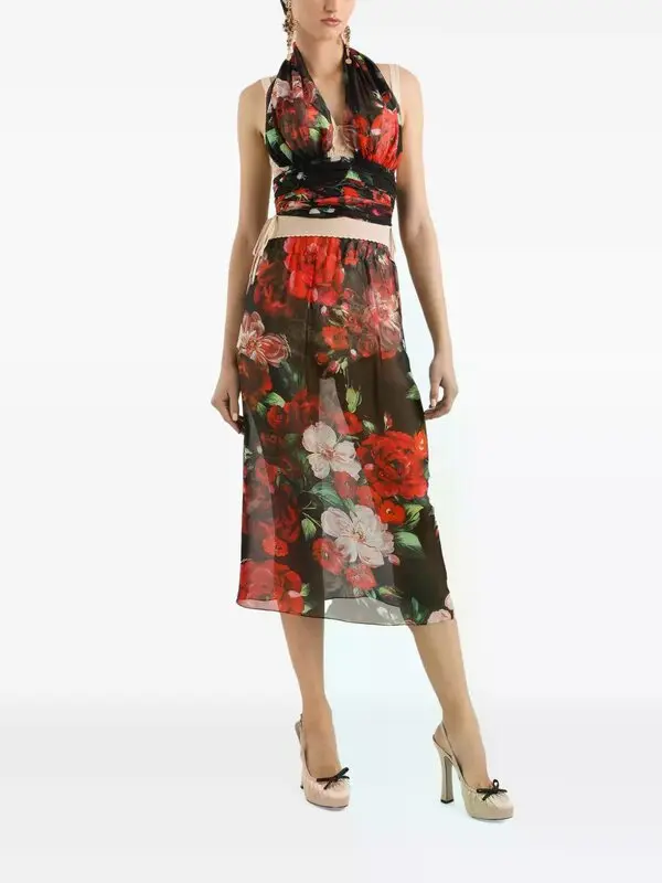 Dolce & Gabbana Floral-print Midi Skirt