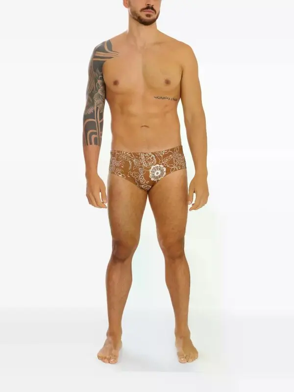 AMIR SLAMA Floral-print Swim Briefs