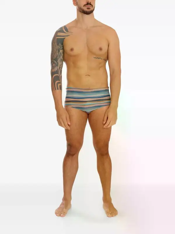 AMIR SLAMA Wave-print Swim Briefs