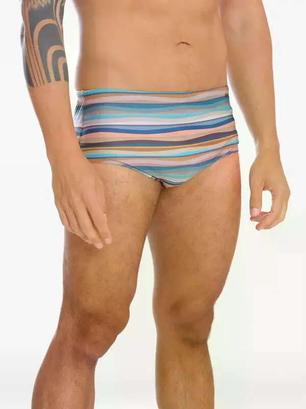 AMIR SLAMA Wave-print Swim Briefs