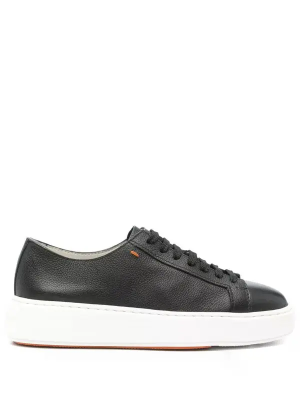 Santoni Leather Sneakers - Black
