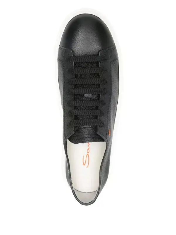 Santoni Leather Sneakers - Black