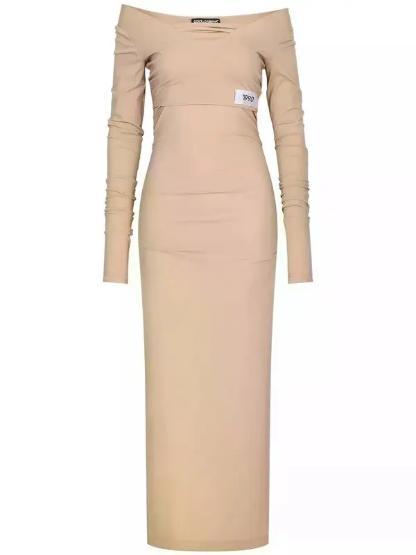 Dolce & Gabbana Number Patch Off-shoulder Dress