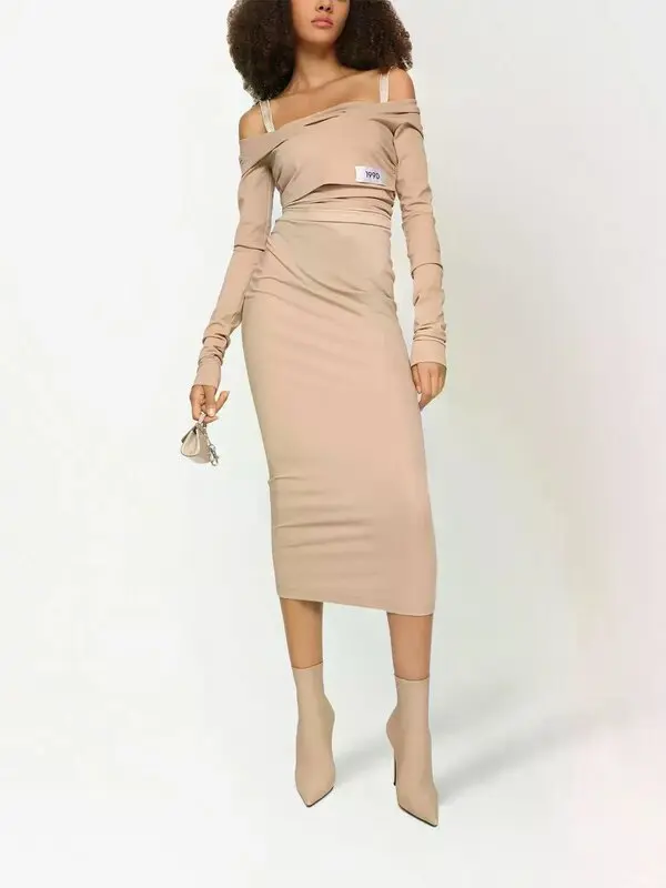 Dolce & Gabbana Number Patch Off-shoulder Dress