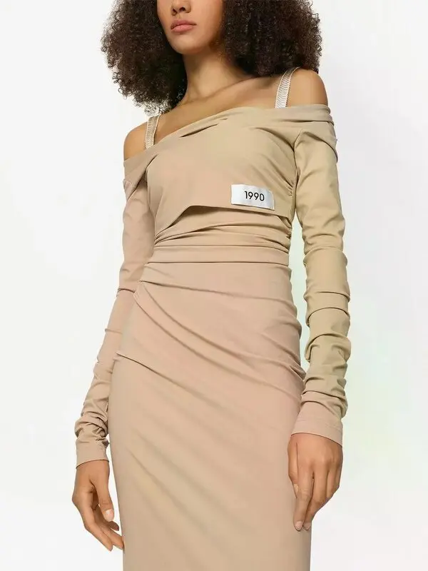 Dolce & Gabbana Number Patch Off-shoulder Dress