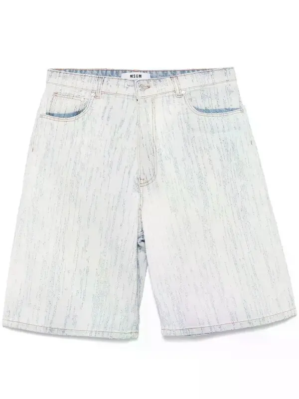 MSGM Light Wash Denim Bermuda Shorts