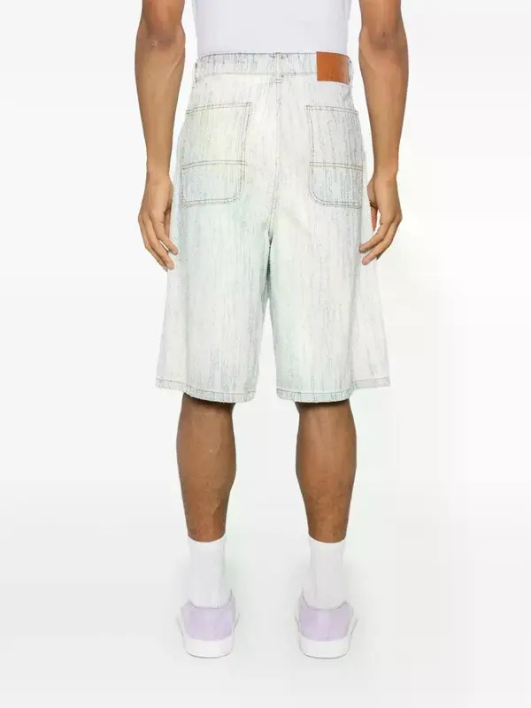 MSGM Light Wash Denim Bermuda Shorts