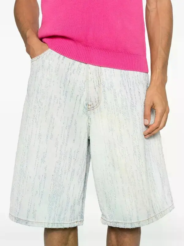 MSGM Light Wash Denim Bermuda Shorts