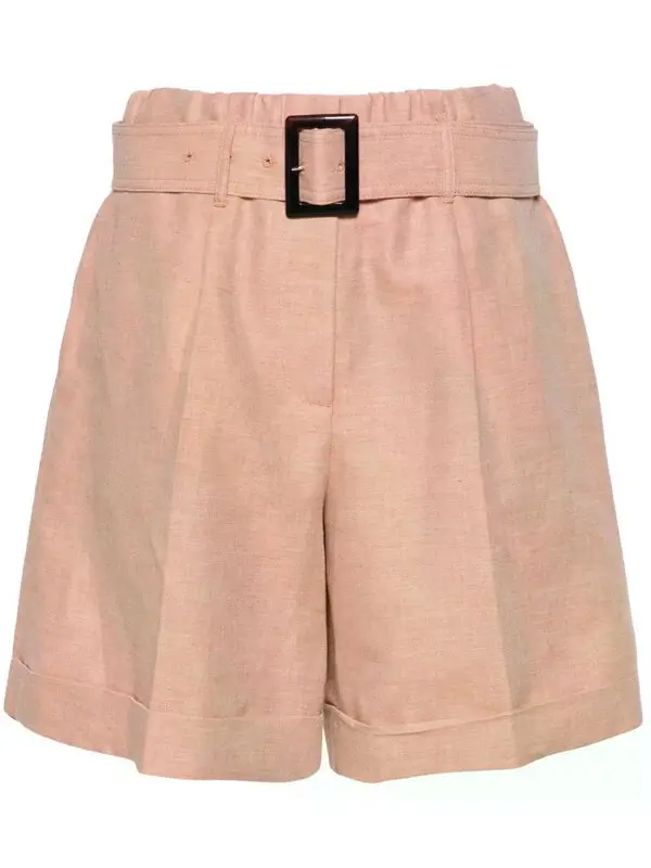 Lorena Antoniazzi Belted Pleated Thigh-length Shorts
