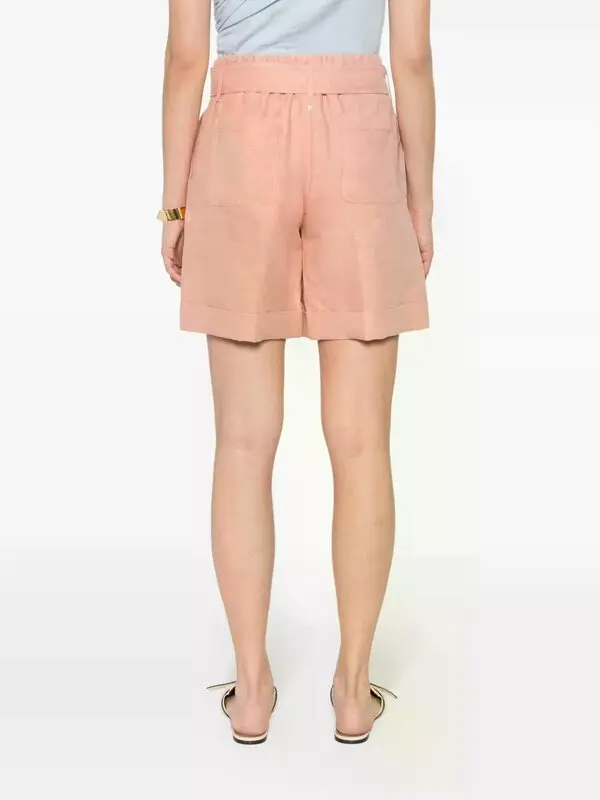 Lorena Antoniazzi Belted Pleated Thigh-length Shorts