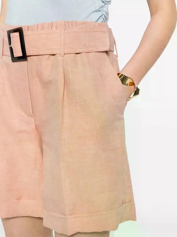 Lorena Antoniazzi Belted Pleated Thigh-length Shorts