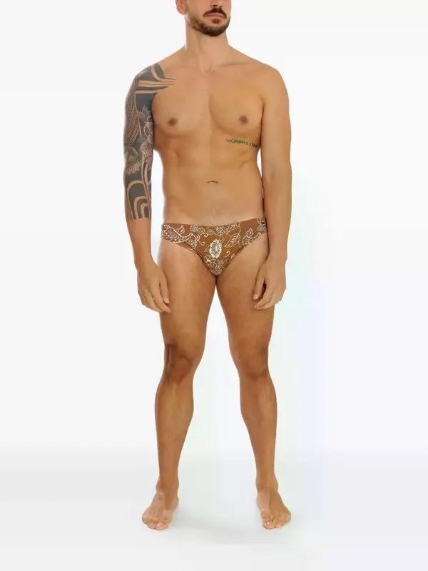 AMIR SLAMA Floral-print Swim Briefs