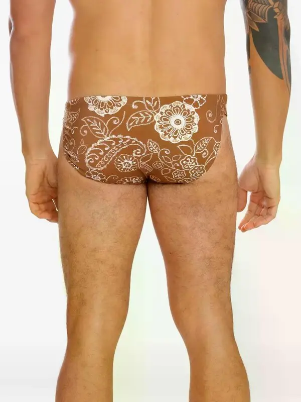 AMIR SLAMA Floral-print Swim Briefs