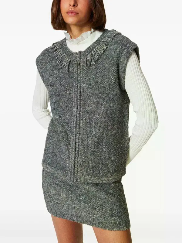 TWINSET High-waisted Bouclé Mini Skirt