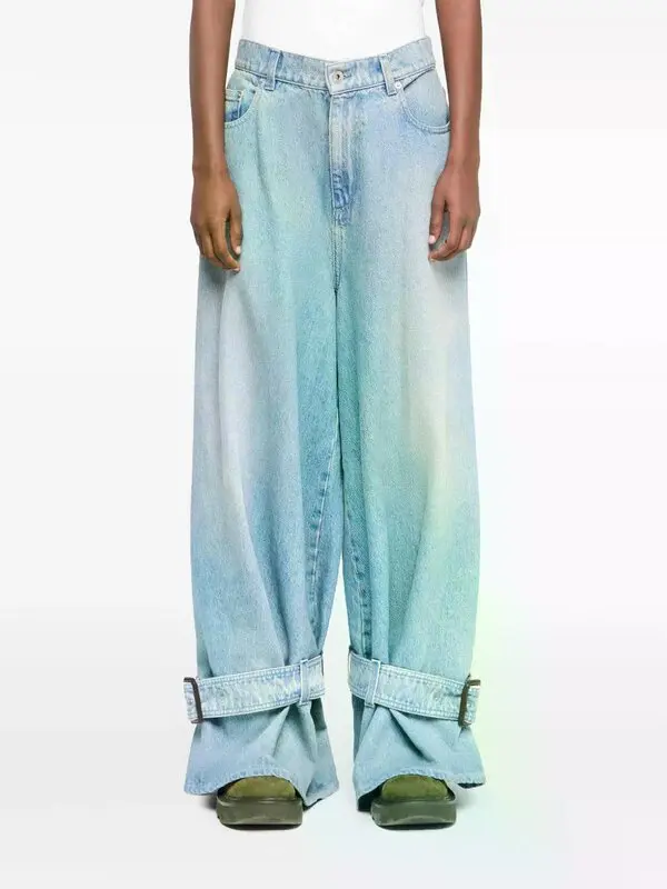 JW Anderson Buckled Wide-leg Jeans - Blue