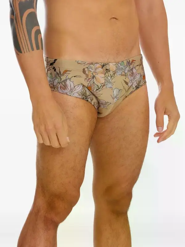 AMIR SLAMA Floral-print Swim Briefs