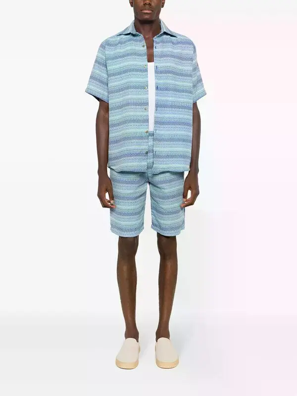 AMIR SLAMA Striped Cotton Shorts