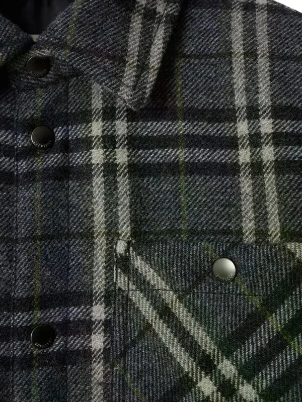 Burberry Checked Wool Shirt - Black