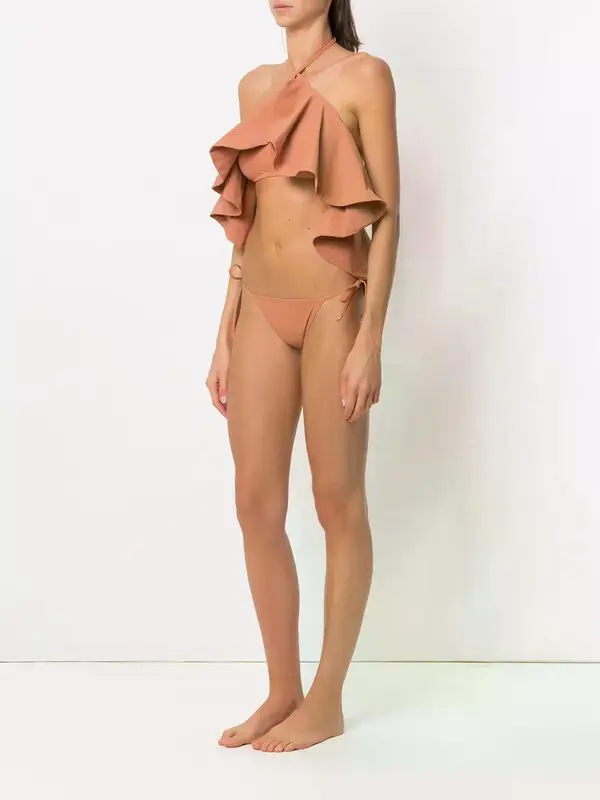 AMIR SLAMA Ruffled Halterneck Swimsuit