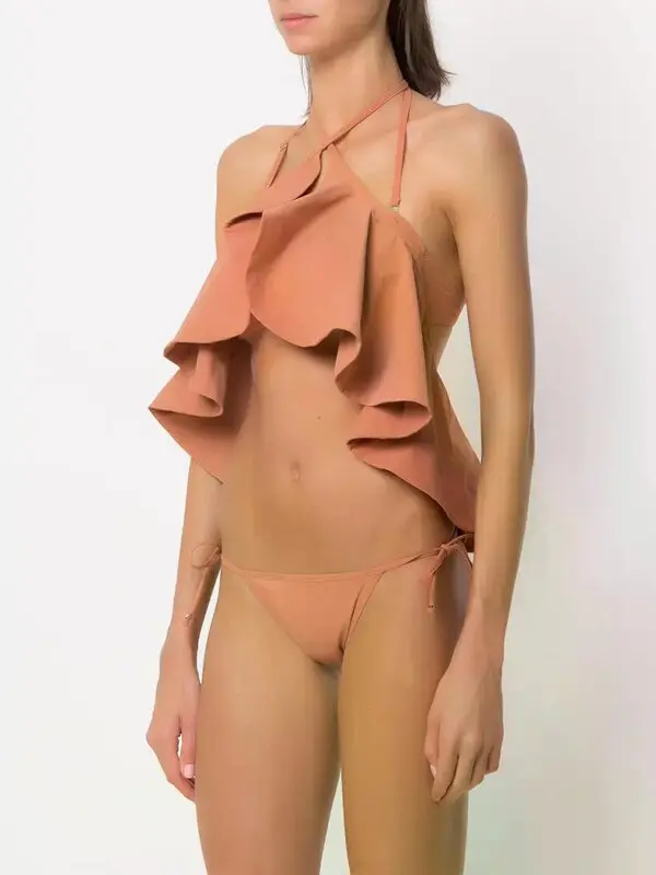 AMIR SLAMA Ruffled Halterneck Swimsuit