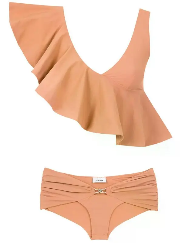 AMIR SLAMA Ruffled Bikini Set - Neutrals