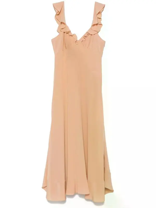 Chloé Crepe De Chine Maxi Dress - Neutrals