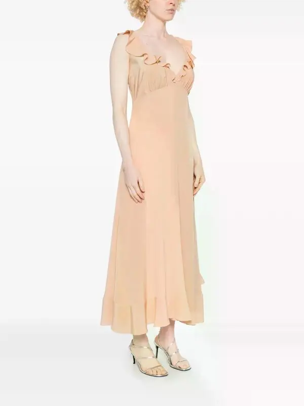 Chloé Crepe De Chine Maxi Dress - Neutrals