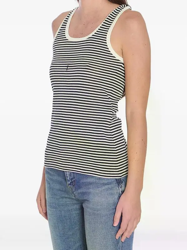 Saint Laurent Cassandre Striped Tank Top