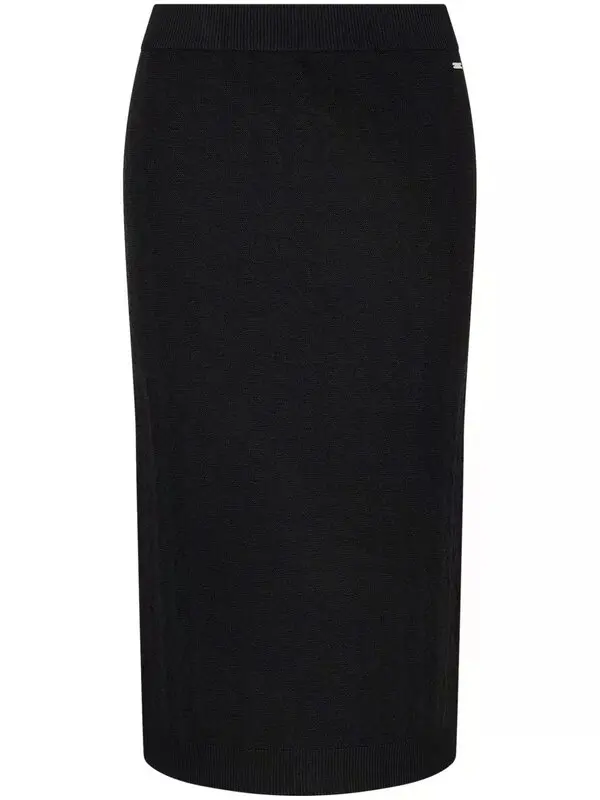 Armani Exchange Logo-jacquard Midi Skirt - Black