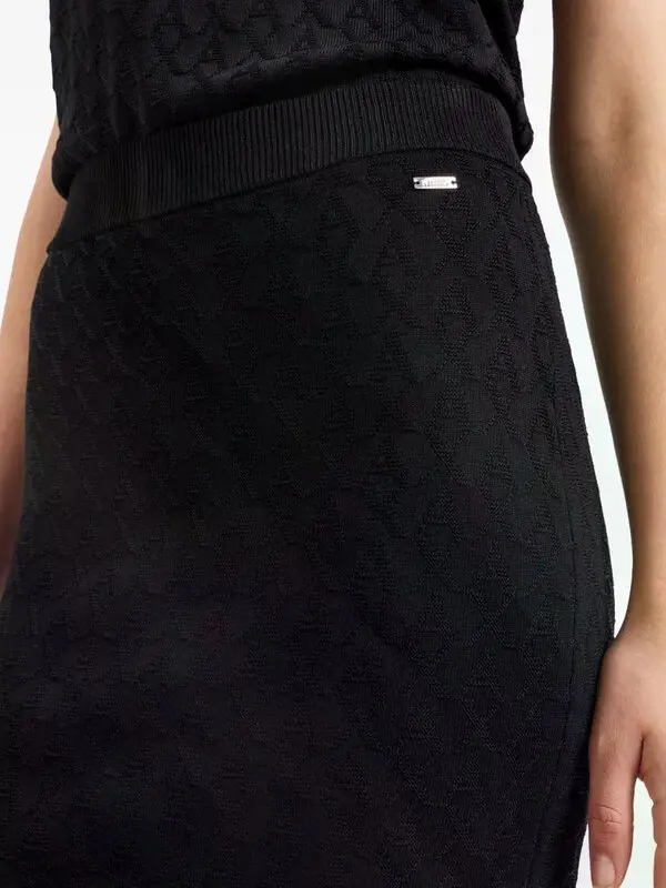 Armani Exchange Logo-jacquard Midi Skirt - Black