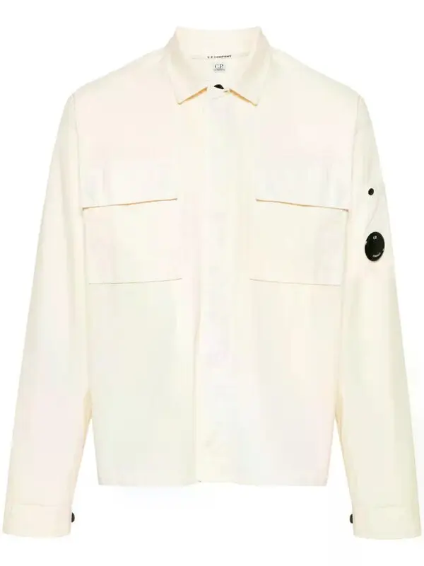 C.P. COMPANY Lens-detail Cotton Shirt - Neutrals