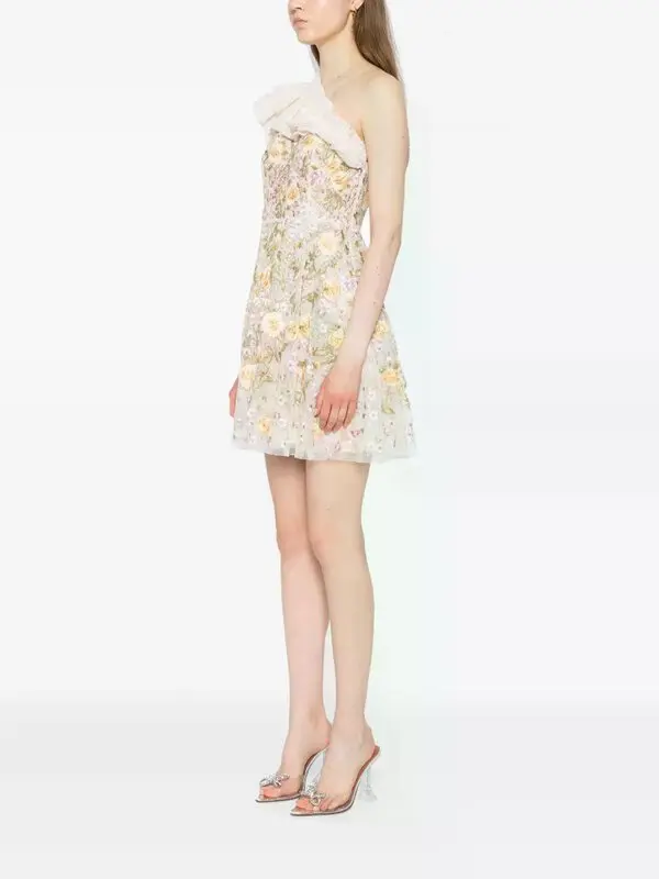 NEEDLE & THREAD Florine One-shoulder Mini Dress