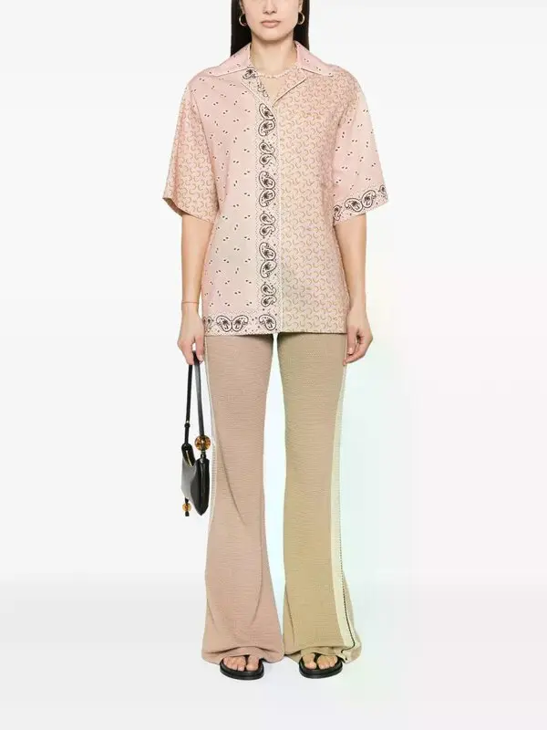 Palm Angels Mix-print Camp-collar Shirt