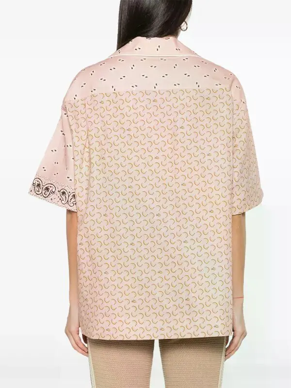Palm Angels Mix-print Camp-collar Shirt