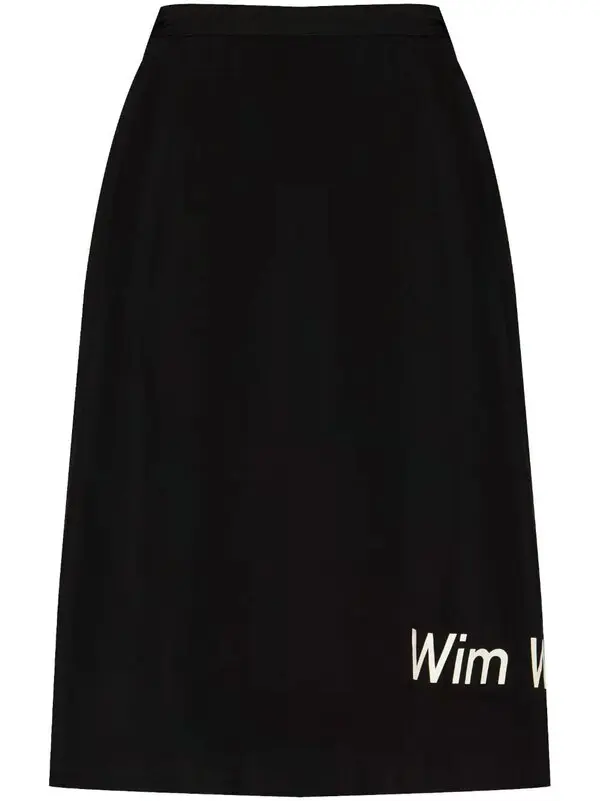 Yohji Yamamoto Text-print A-line Skirt