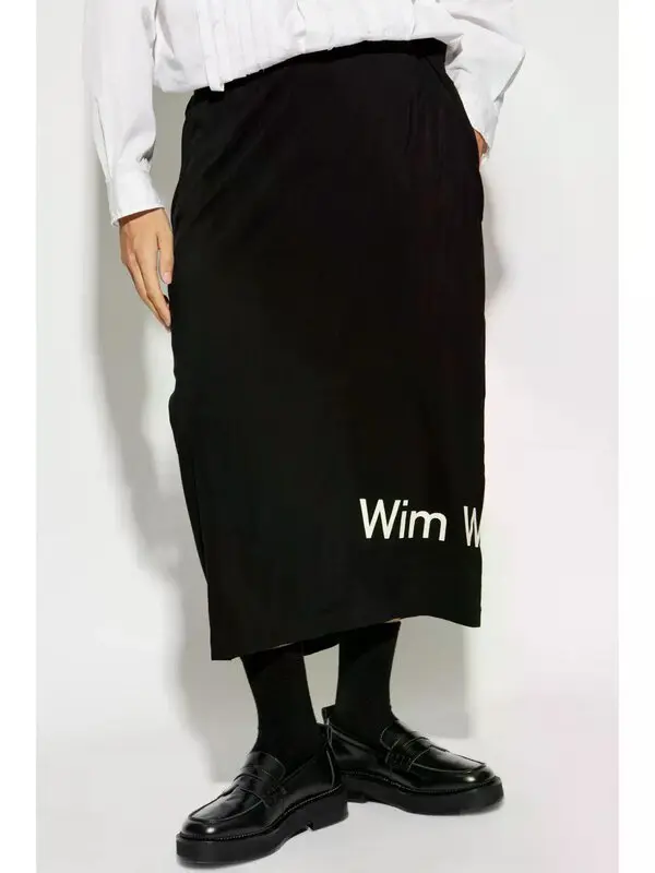 Yohji Yamamoto Text-print A-line Skirt