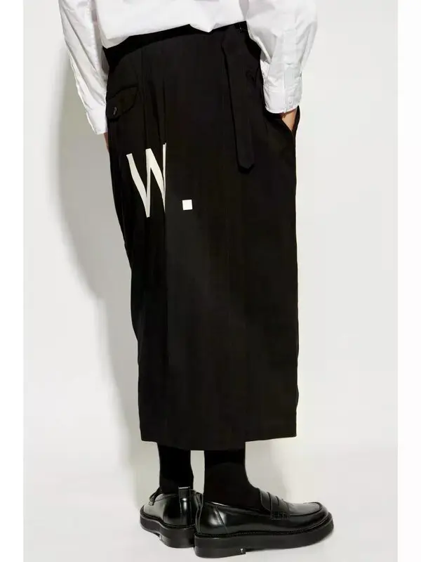 Yohji Yamamoto Text-print A-line Skirt