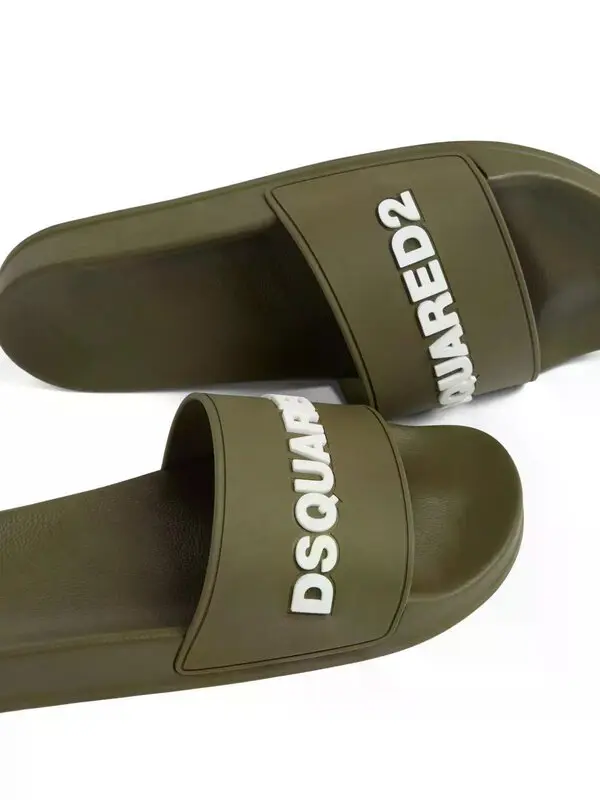 Dsquared2 Embossed-logo Slides - Green