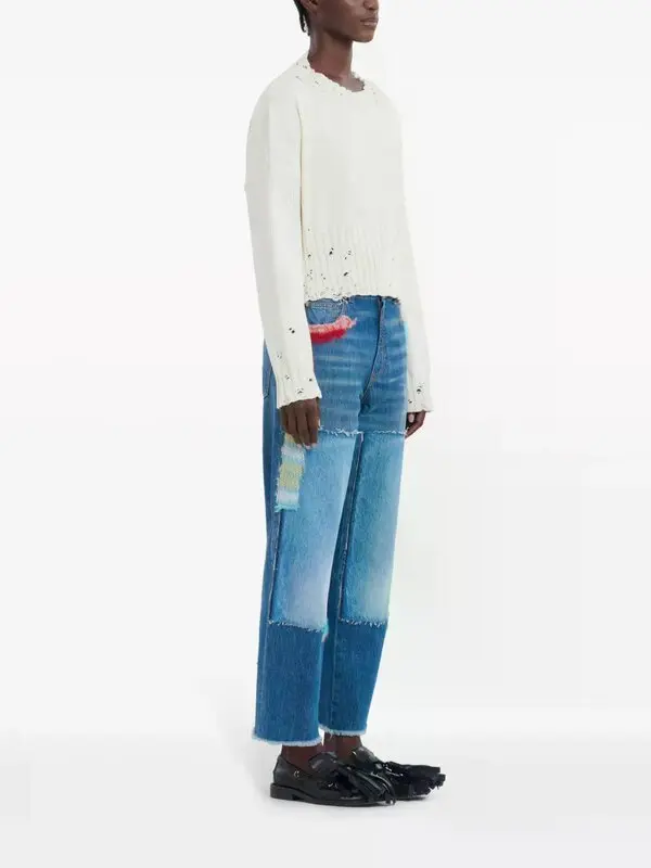 Marni Cropped Distressed Jumper