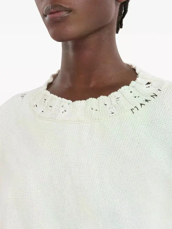 Marni Cropped Distressed Jumper