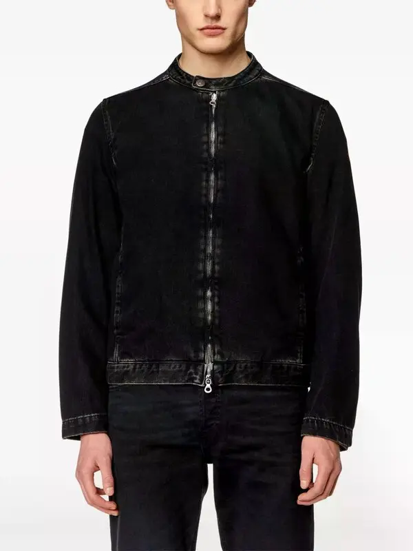 DIESEL® D-glory Denim Moto Jacket - Black