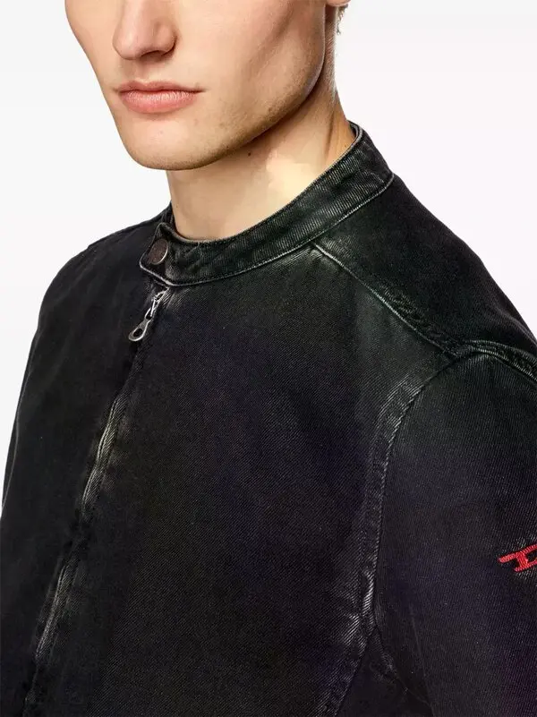 DIESEL® D-glory Denim Moto Jacket - Black